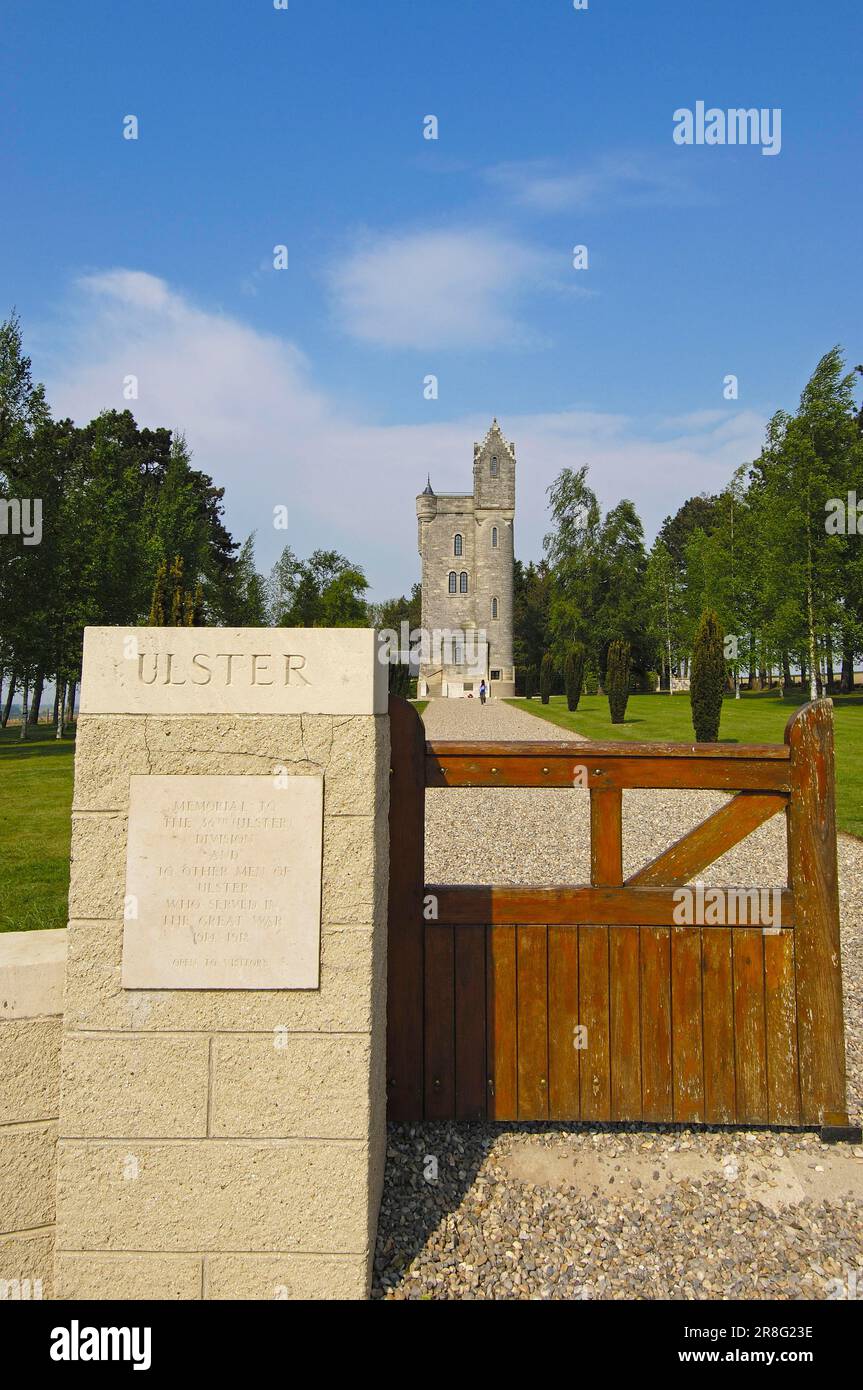 Ulster Tower, Military Cemetery, Connaught Cemetery, Thiepval, Somme, Picardy, France, First ...