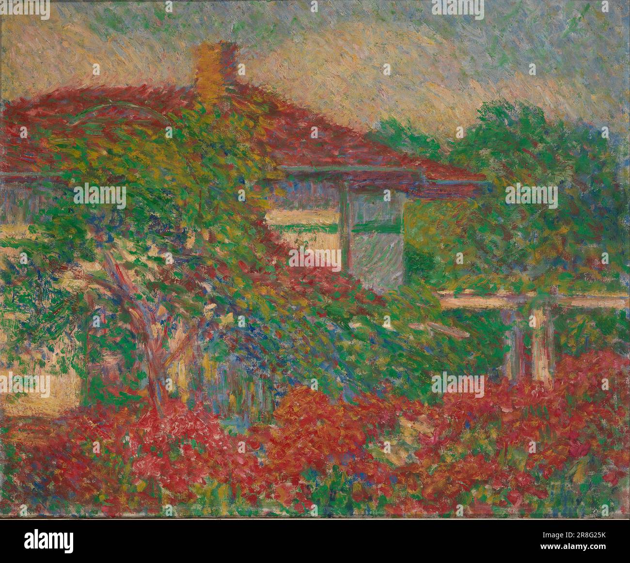 (Landscape with Red Roof Building) ca. 1880-1910 by Carl Newman, born ...