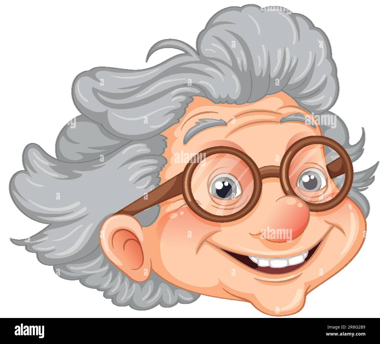Happy smiley grandmother face cartoon illustration Stock Vector Image ...