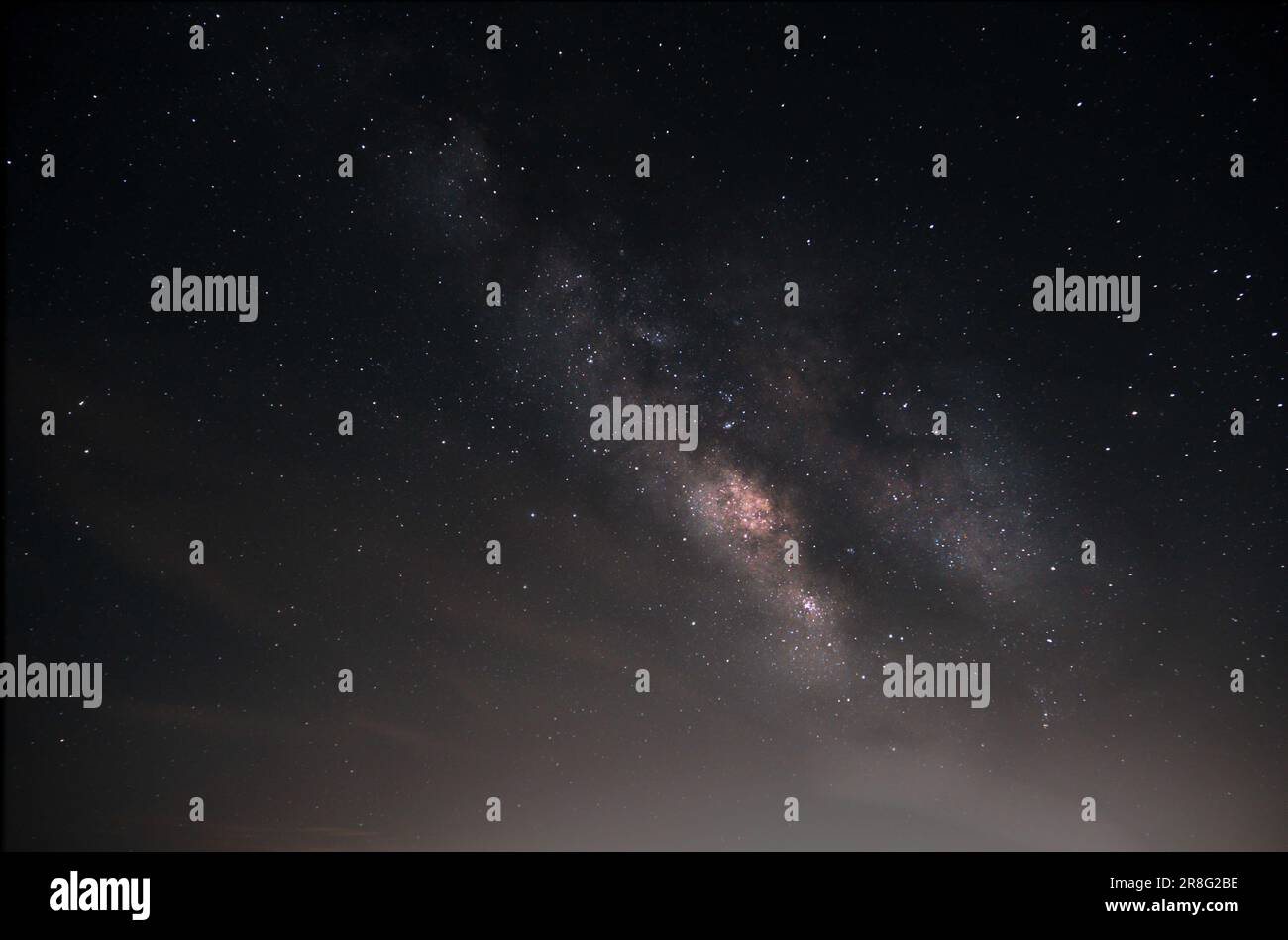 The Milky Way galaxy core in natural color in the night sky Stock Photo ...