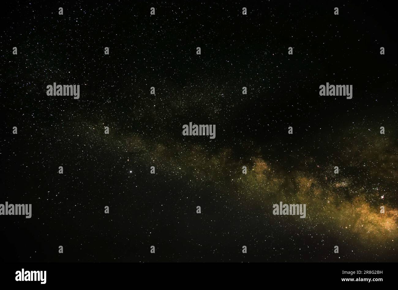 The Milky Way galaxy core in natural color in the night sky Stock Photo ...