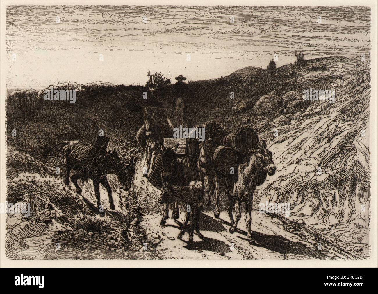 A Burro Train, New Mexico ca. 1881-1883 by Peter Moran, born Bolton ...
