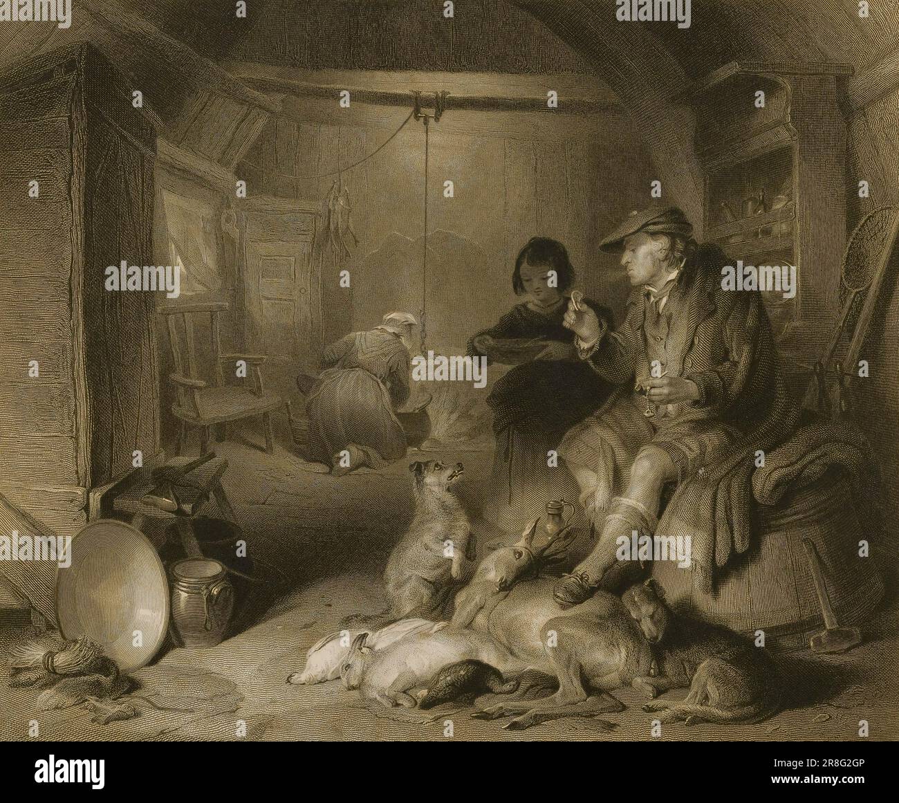 Interior of a Highlander's Cottage [] by William Finden, English, born ...