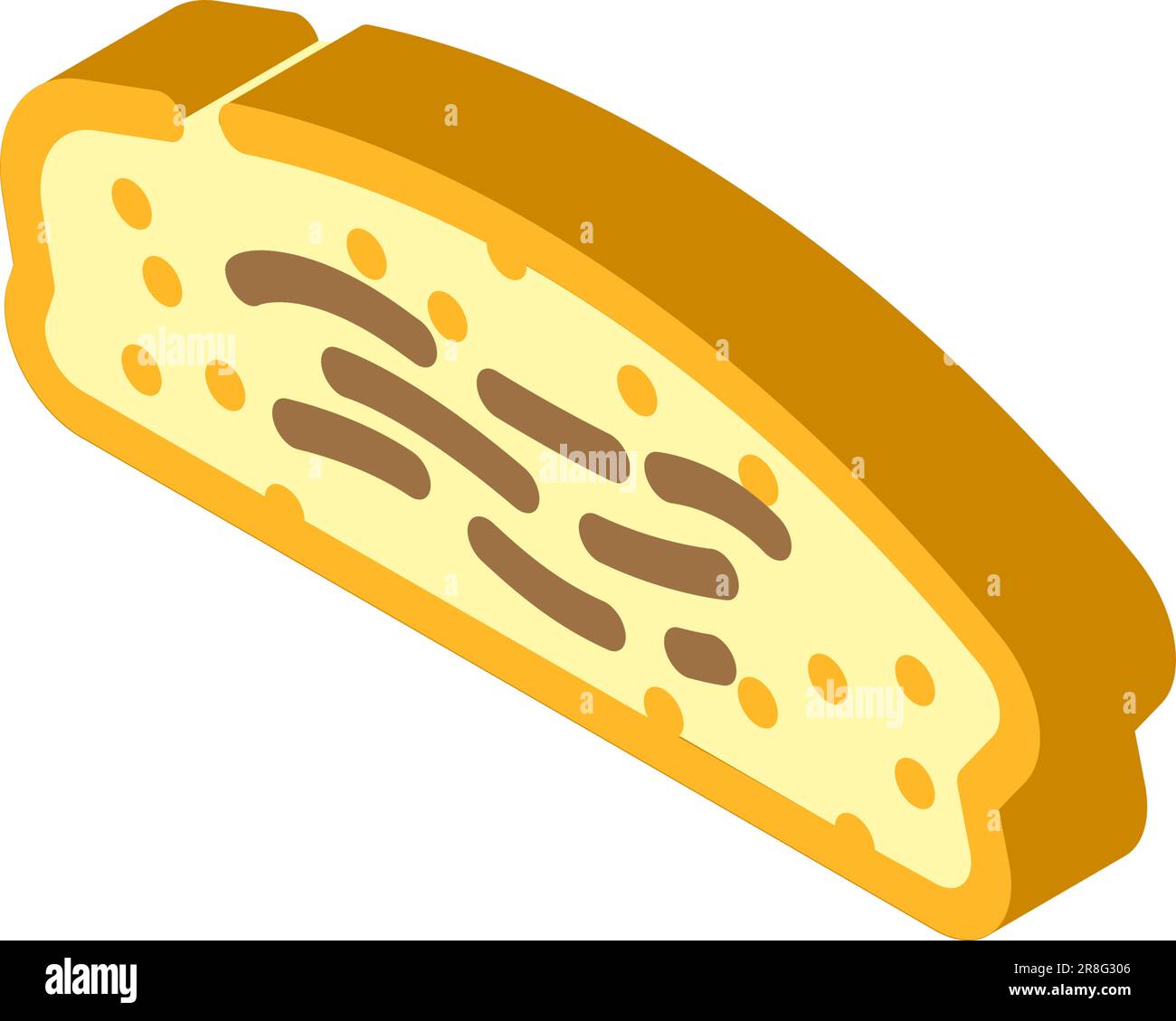 bacon bun food meal isometric icon vector illustration Stock Vector ...