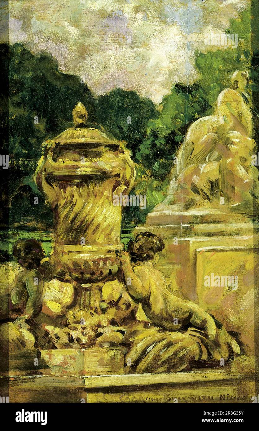 Jardin de la Fontaine at Nimes, France 1911 by Carroll Beckwith, born ...
