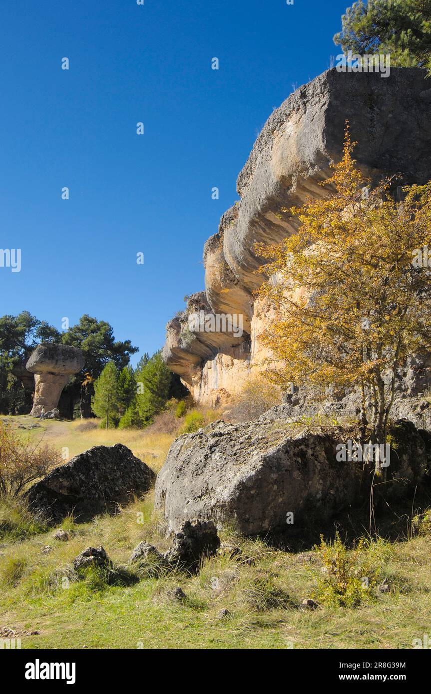 Rock formation, Castilla-La, the enchanted city, Ciudad Encantada ...
