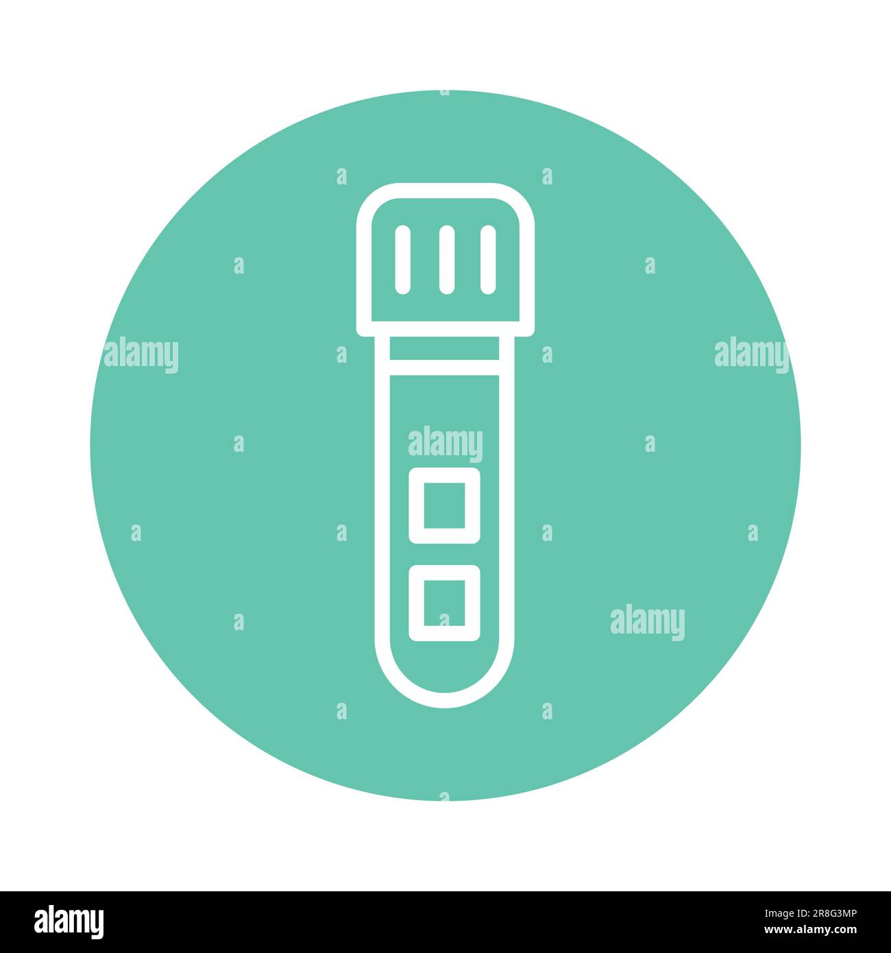Laboratory tube with blood test color line icon. Isolated vector ...