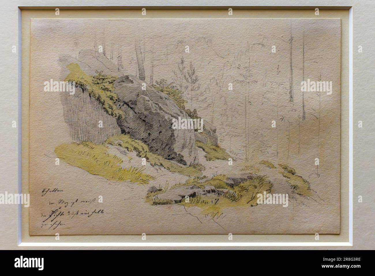 Drawing by Caspar David Friedrich in the Kupferstichkabinett in Dresden ...