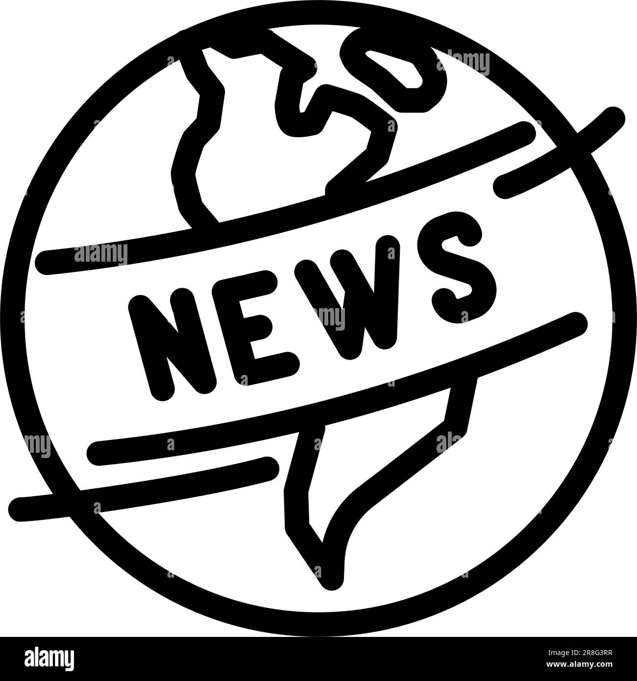 globe news media line icon vector illustration Stock Vector Image & Art ...