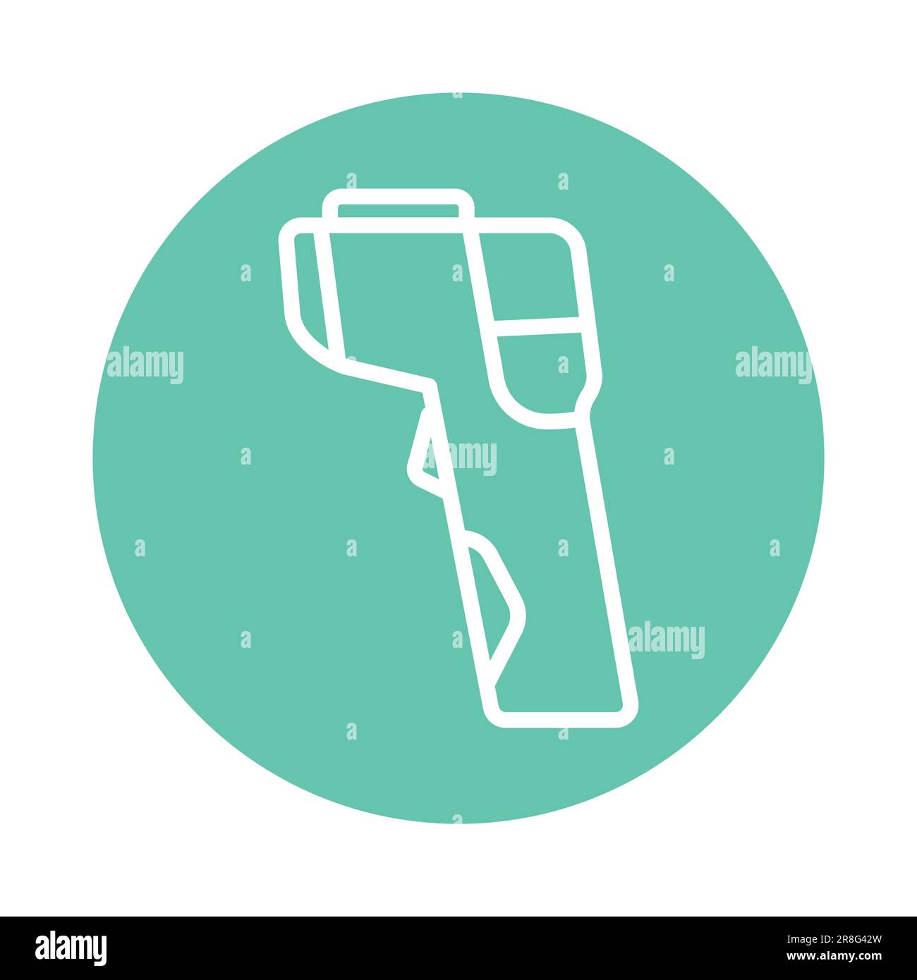 Non-contact infrared thermometer color line icon. Isolated vector ...