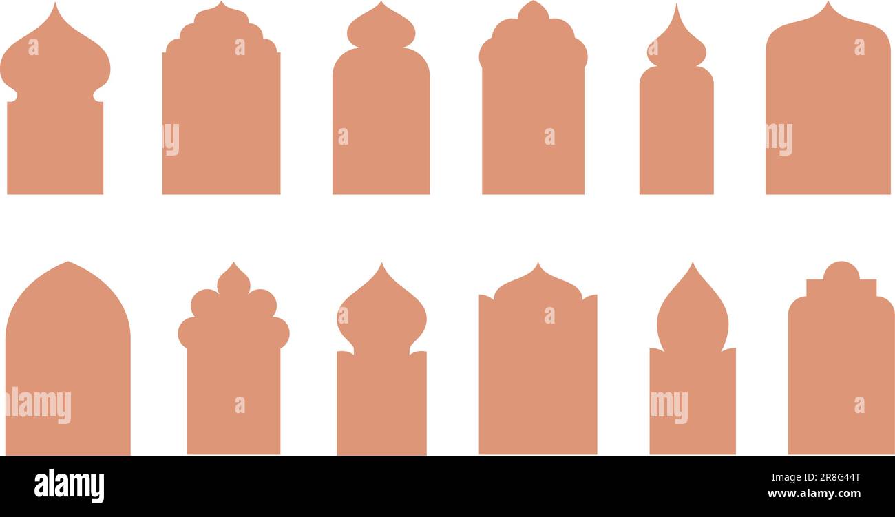 Islamic window frames illustrations collection. Arabian architecture ...