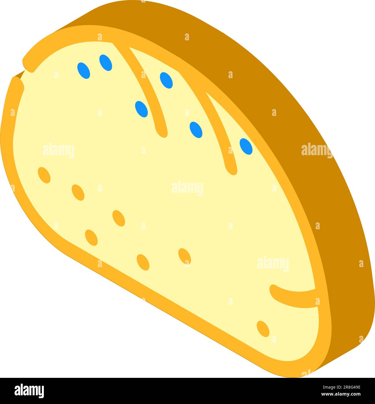 sourdough bun food meal isometric icon vector illustration Stock Vector ...