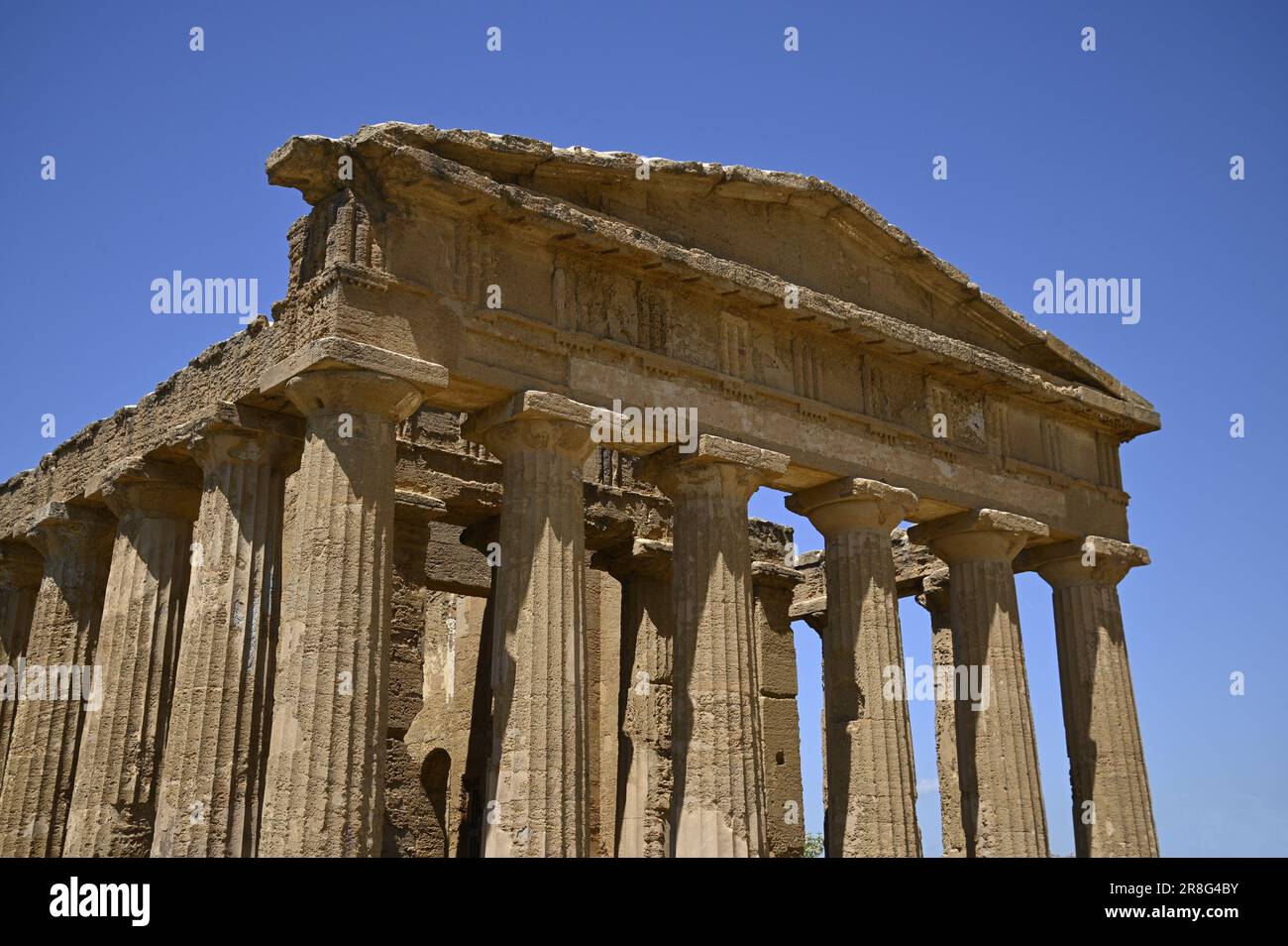 Landscape with scenic view of the Doric order Temple of Concordia at ...