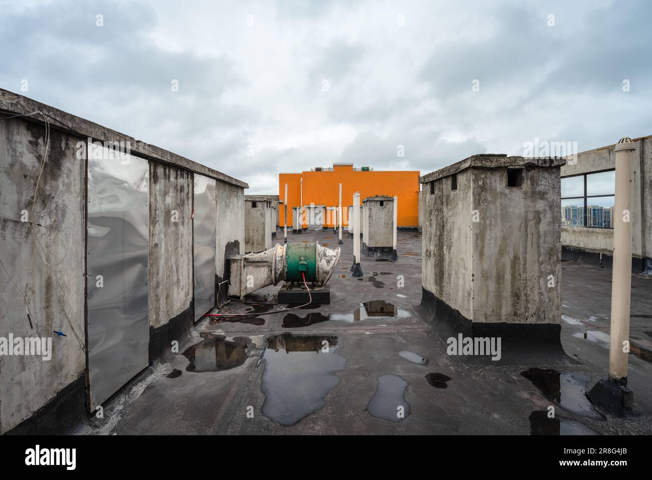 Cloudy and rainy weather in Chengdu urban residential buildings Stock ...