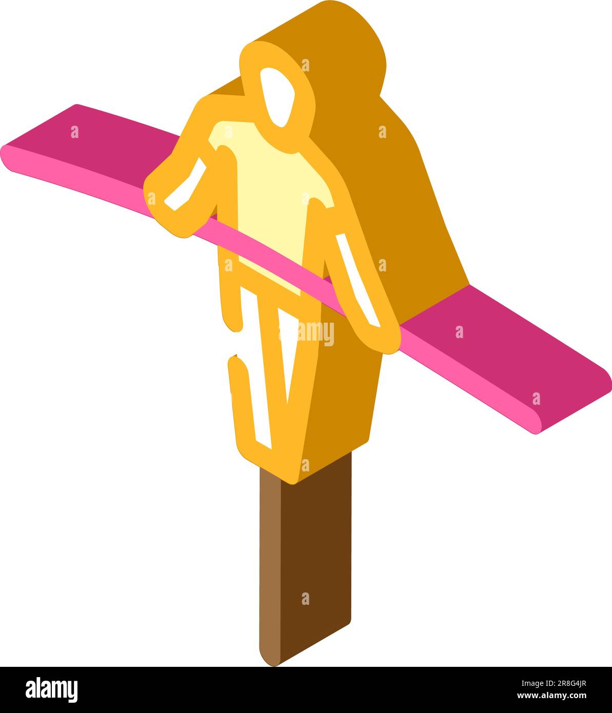 tightrope walker carnival vintage show isometric icon vector ...