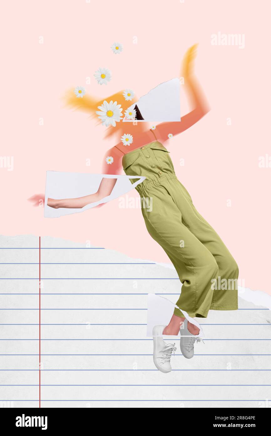 Vertical creative photo illustration 3d concept collage of young ...