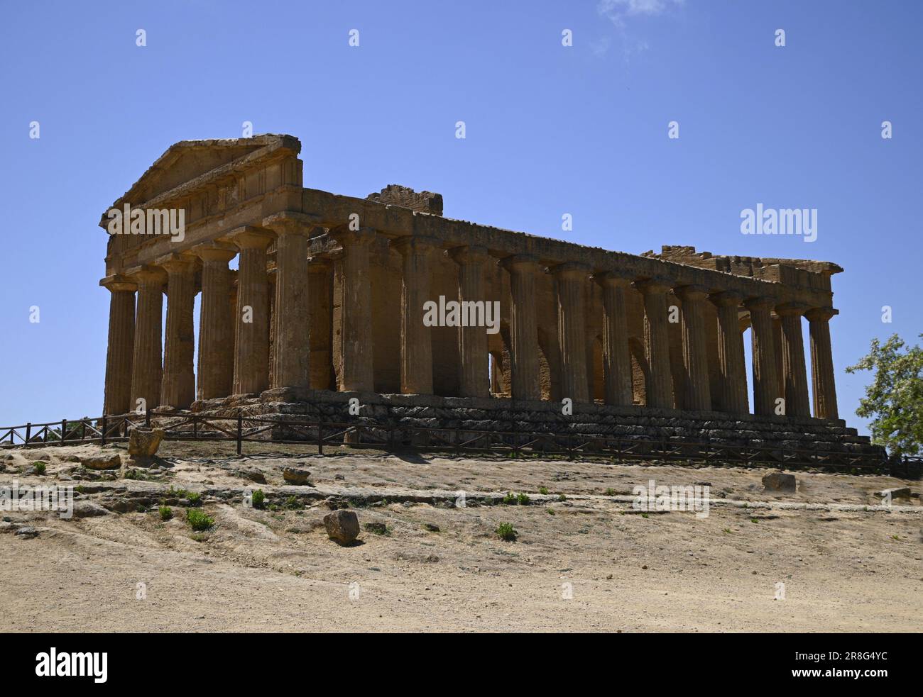 Landscape with scenic view of the Doric order Temple of Concordia at ...