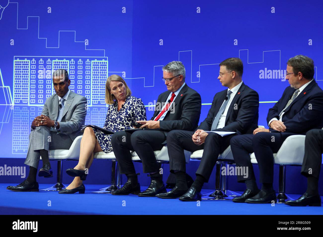 From left, Chief Executive Officer of Jacobs Bob Pragada, Norwegian ...