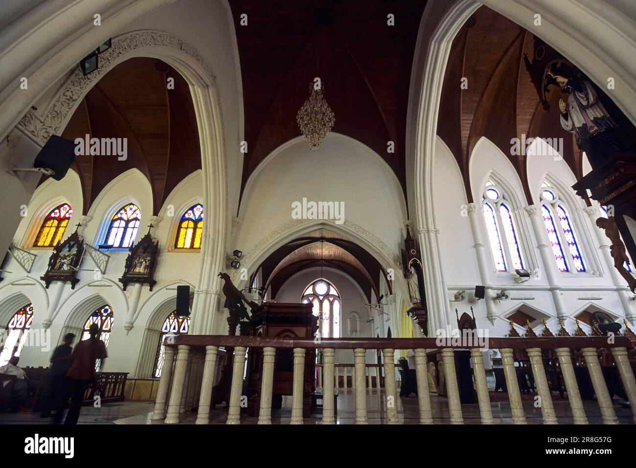 Interior, San Thome Basilica built in 1889, Chennai, Tamil Nadu, India ...