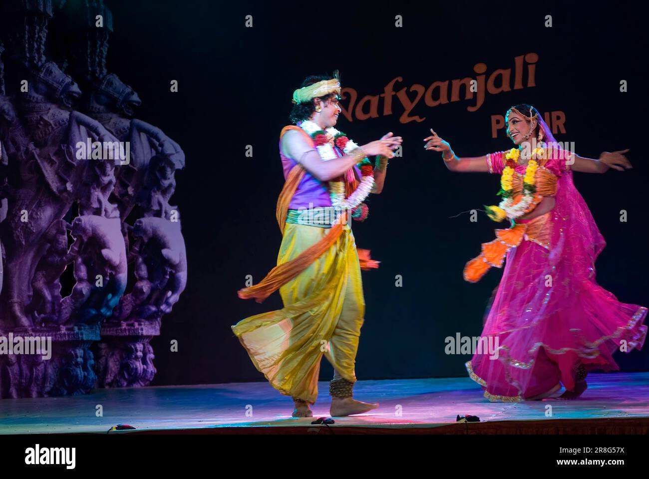 Kathak dance in Natiyanjali festival in Perur temple, Tamil Nadu, India ...