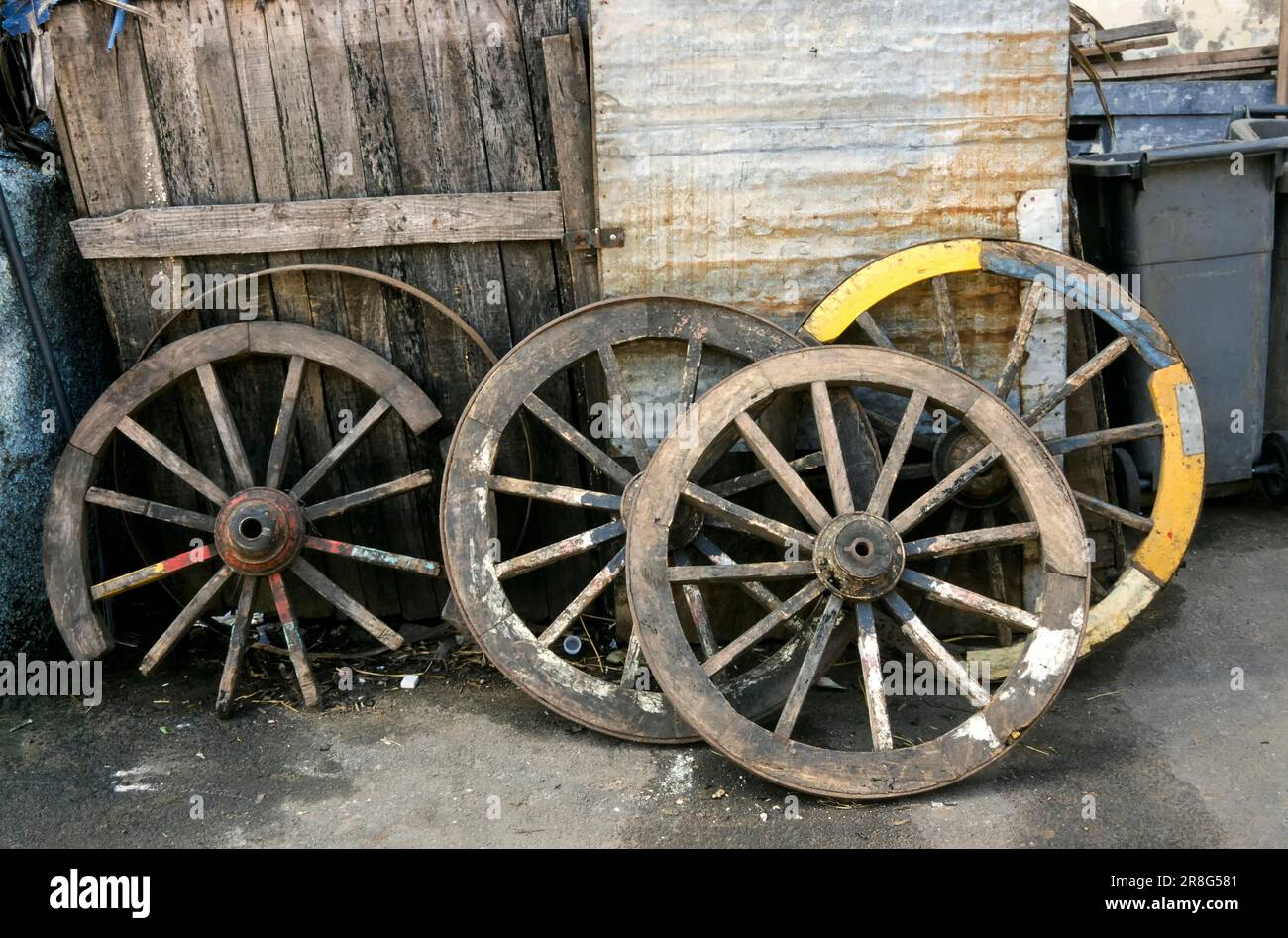 Damaged bullock cart wheels in Chennai, Tamil Nadu, India, Asia Stock ...