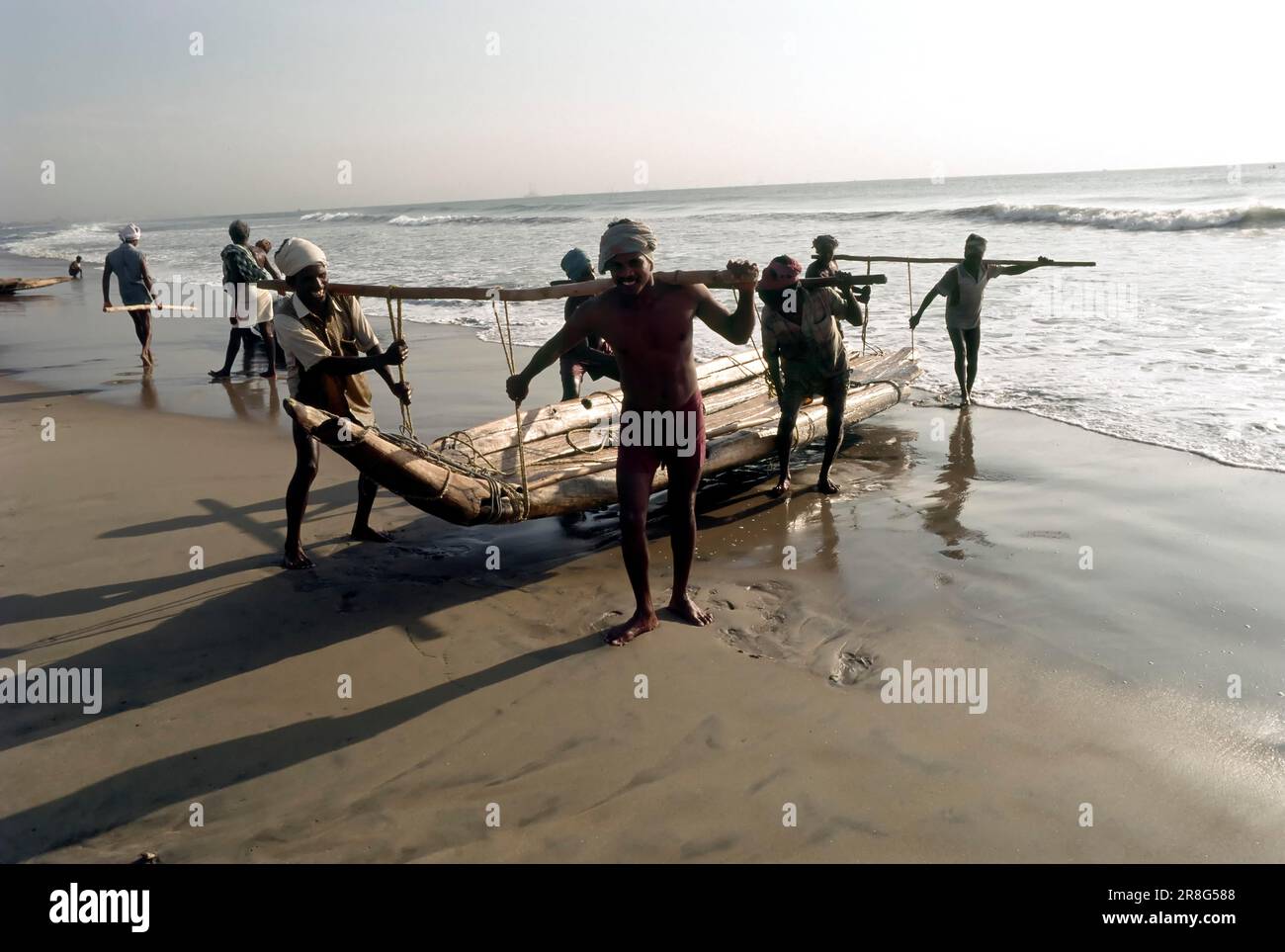 Catamaran, Oldest fishing craft, Fishermen at work, Marina beach ...