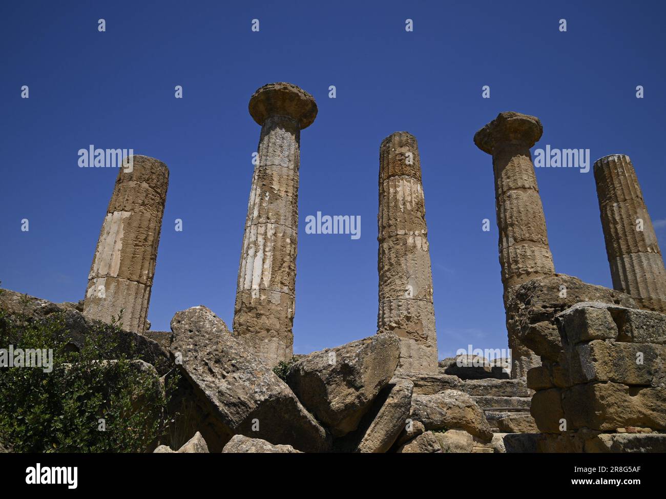 Scenic view of the Archaic Doric order Temple of Heracles at the ...