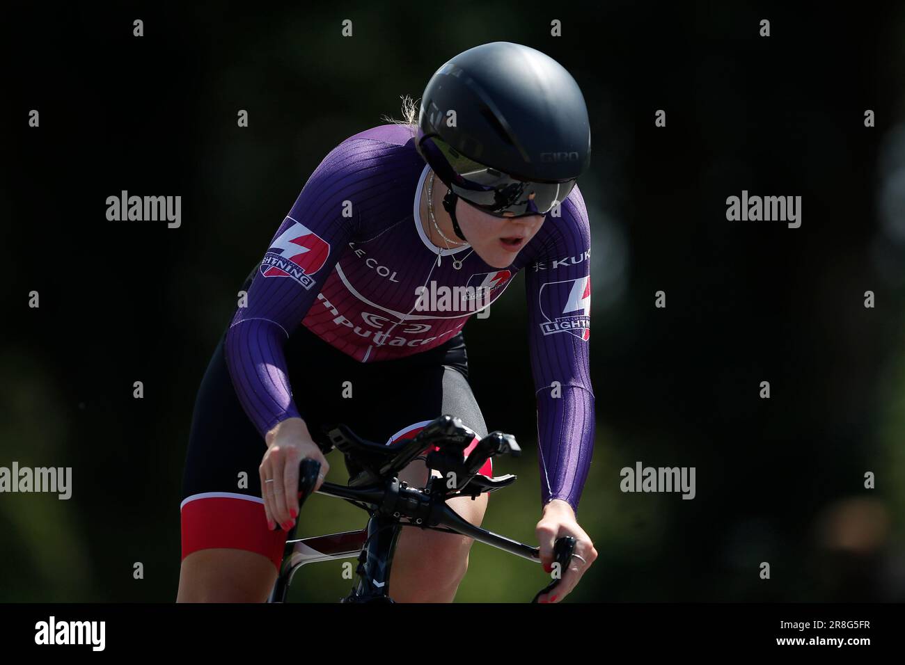 Loughborough Lightning’s Amber Harding in action during the elite women ...