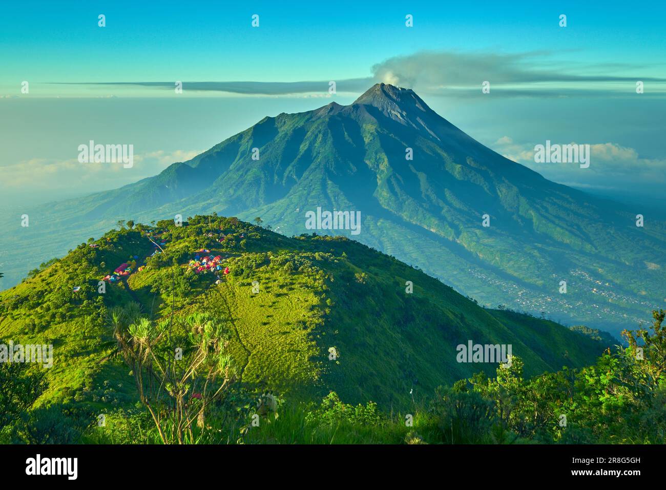 Campsite over volcano Mountain Stock Photo - Alamy