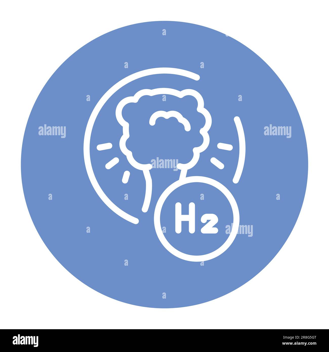 Blue H2 color line icon. Hydrogen energy. Isolated vector element ...