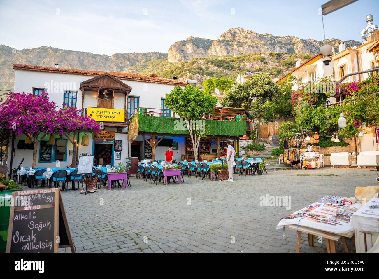 Kas, Turkey - June 7, 2023 : People on old street in the Kas Town. Kas ...