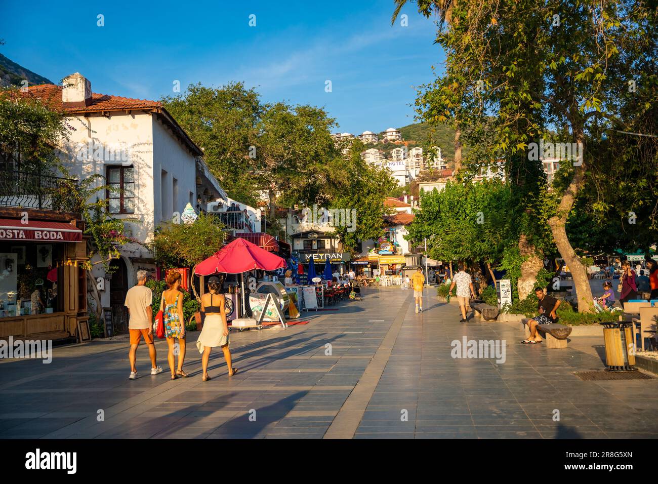 Kas, Turkey - June 7, 2023 : People on old street in the Kas Town. Kas ...