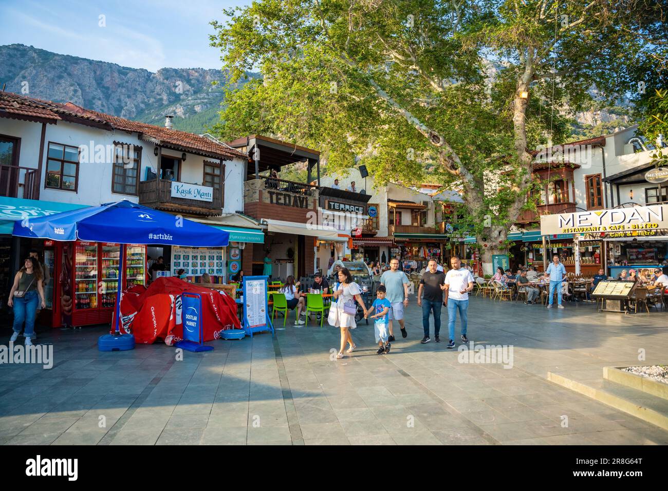 Kas, Turkey - June 7, 2023 : People on old street in the Kas Town. Kas ...