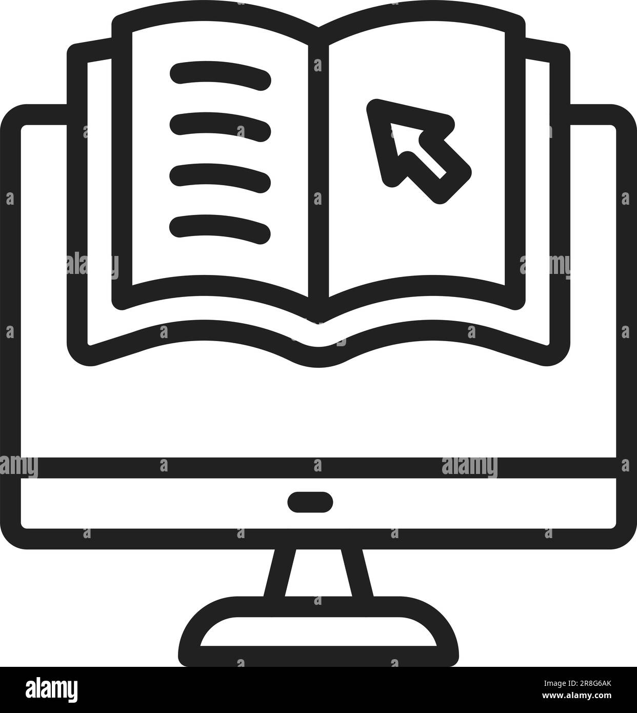 Online learning icon image Black and White Stock Photos & Images - Alamy