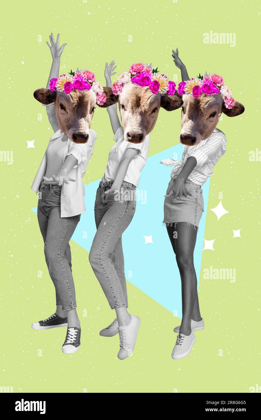 Magazine template creative collage of funky weird people girlfriends ...