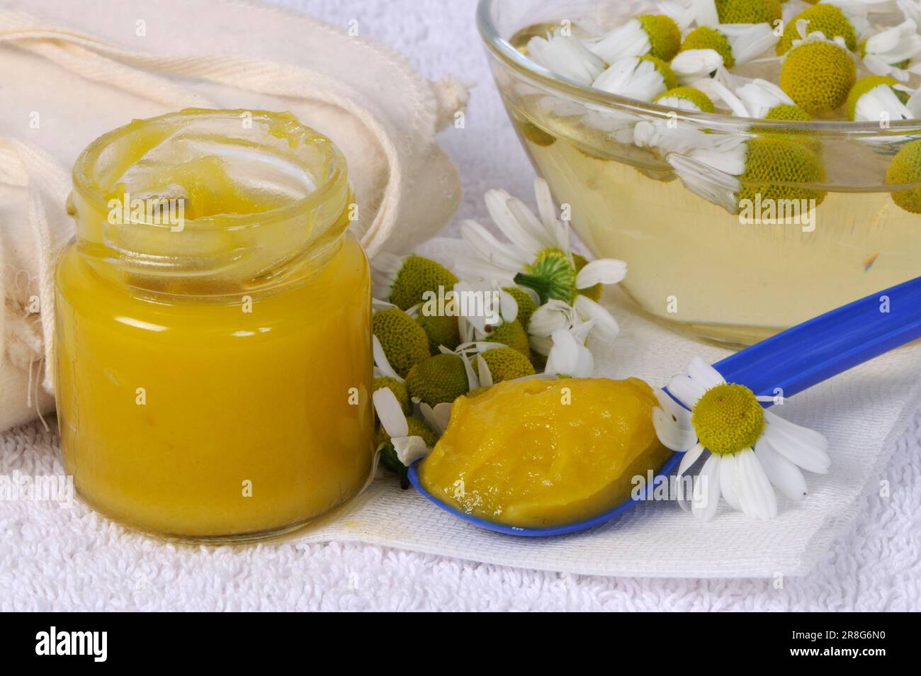 German chamomile (Matricaria chamomilla), ointment, wash and poultice ...
