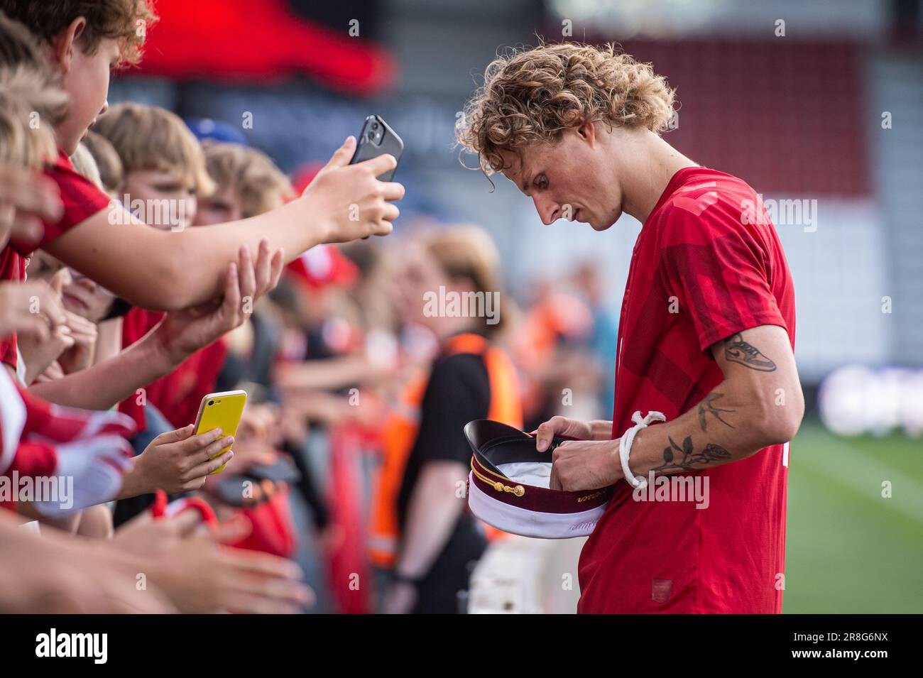 Vejle, Denmark. 20th June, 2023. Maurits Kjaergaard (10) of Denmark ...