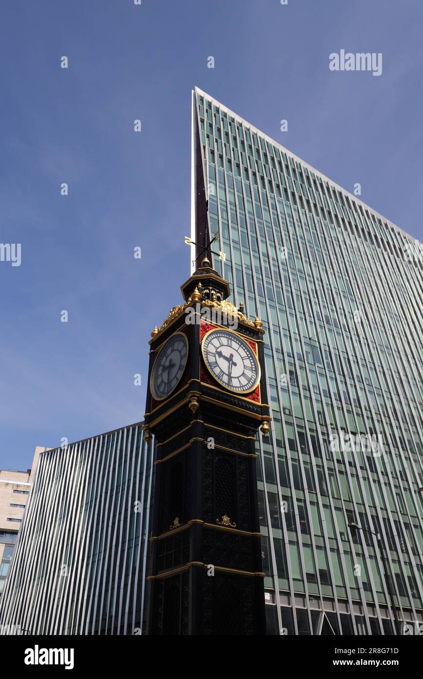 Little Ben clock and modern office building Victoria London June 2023 ...