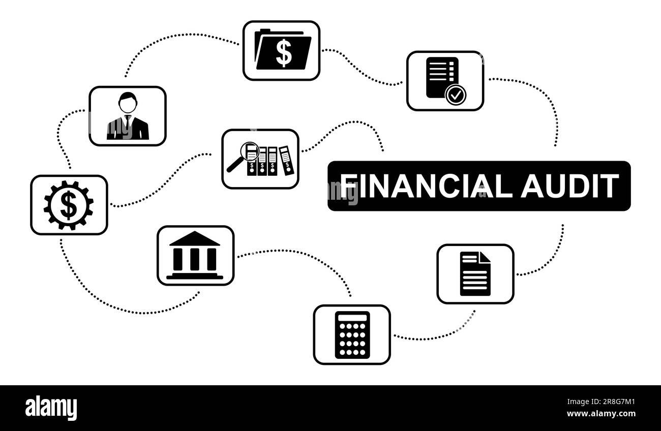 Illustration of a financial audit concept Stock Photo - Alamy