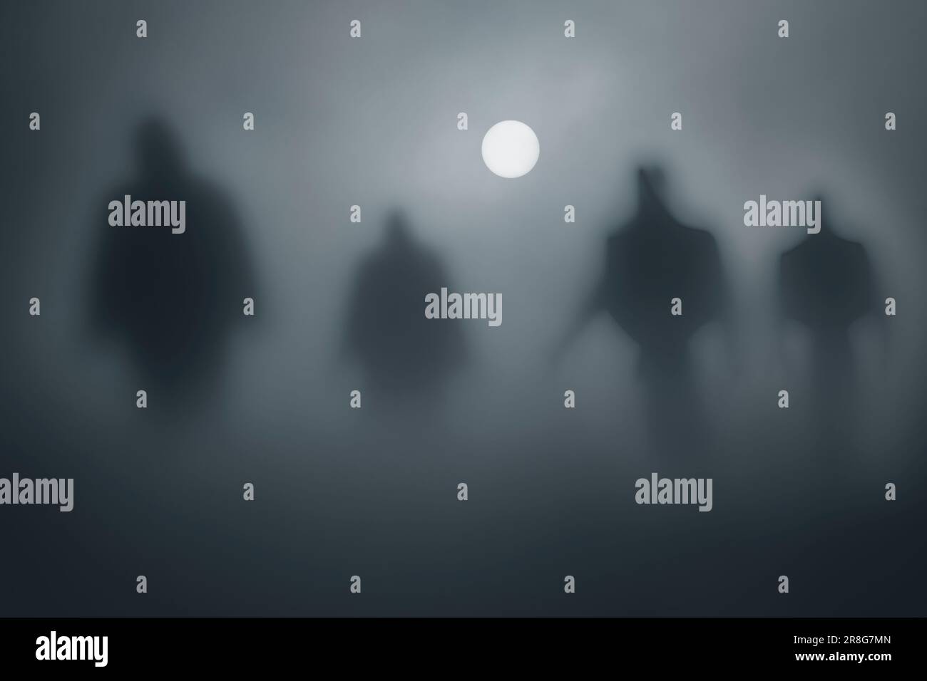 Creepy full moon night entities Stock Photo - Alamy