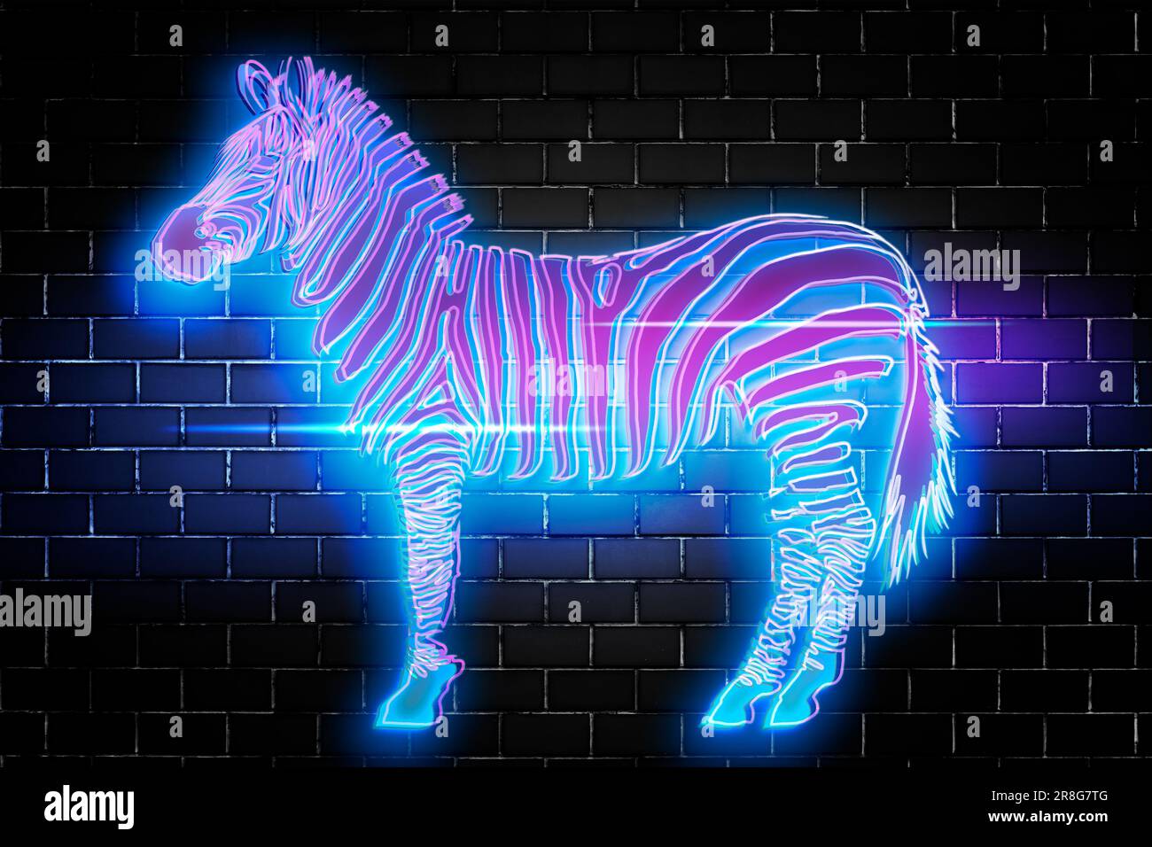 Bright Neon Zebra Wallpaper
