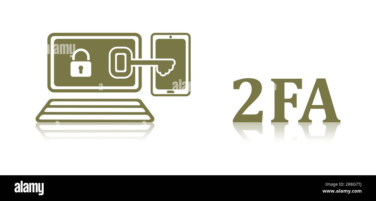 Illustration of a 2fa concept Stock Photo - Alamy