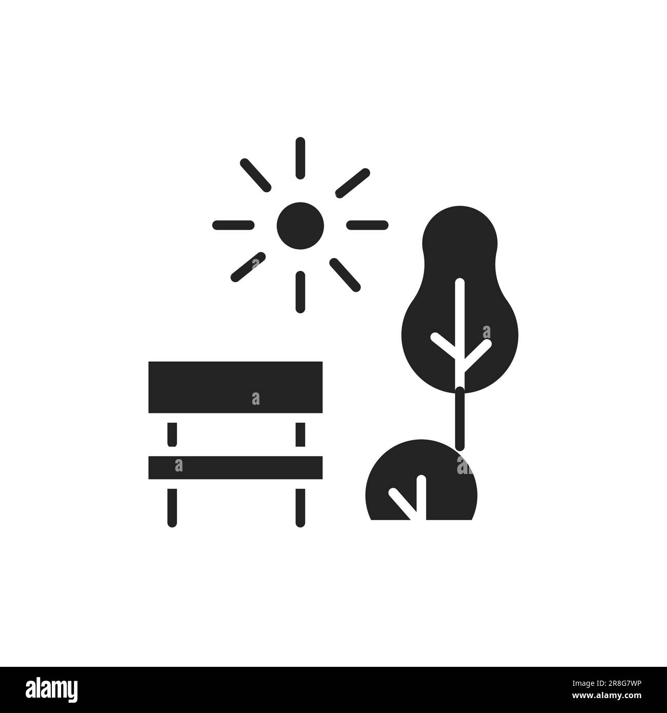 Public Park Color Line Icon Isolated Vector Element Outline Pictogram For Web Page Mobile App