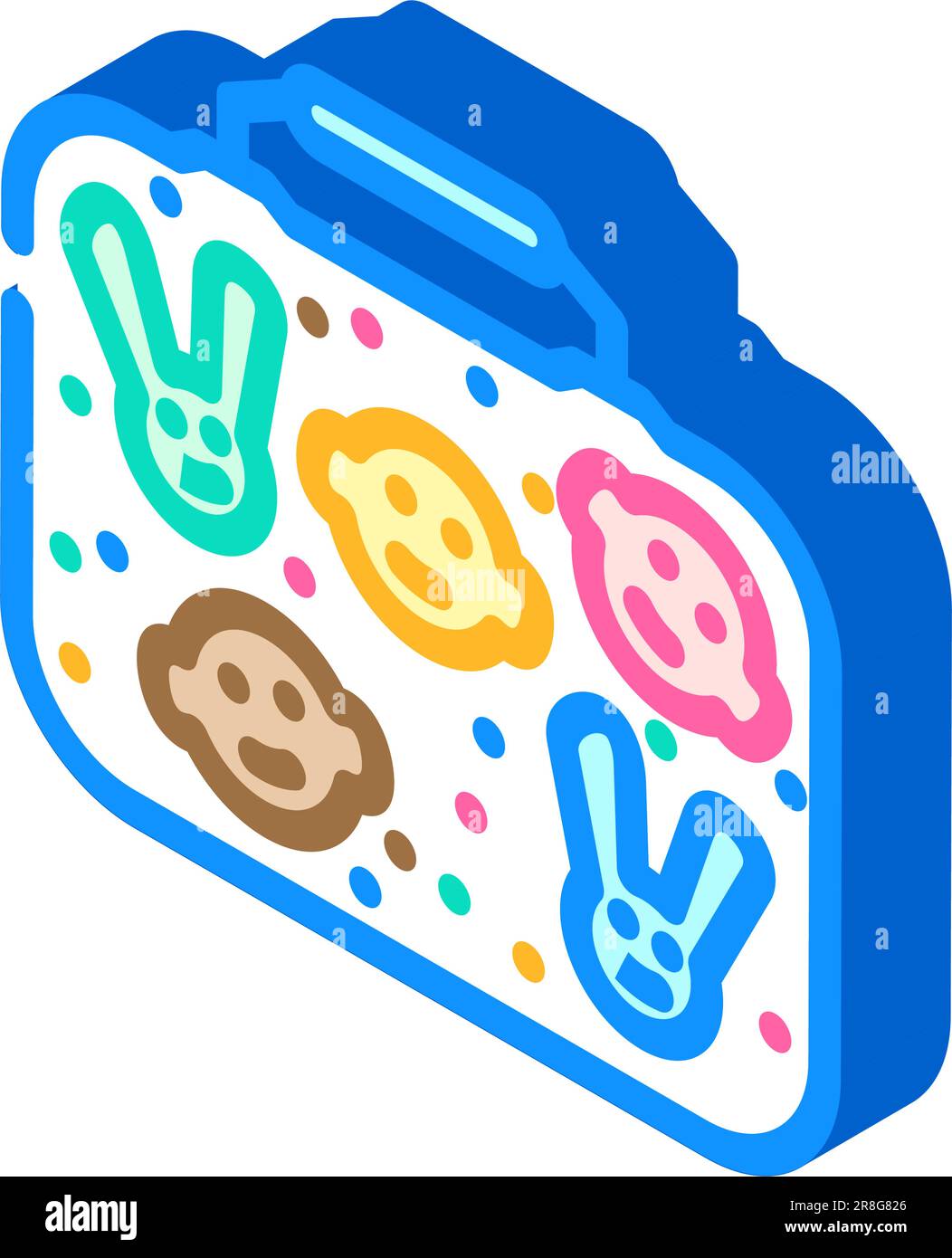 lunch box kids school isometric icon vector illustration Stock Vector ...