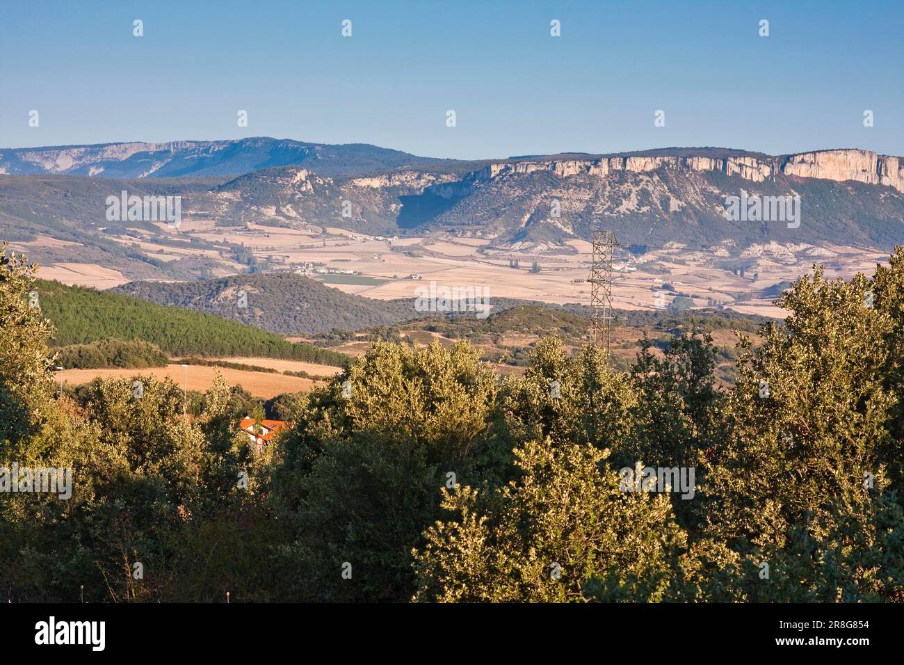 The landscape on the way from the monastery of Irache near Estella to ...