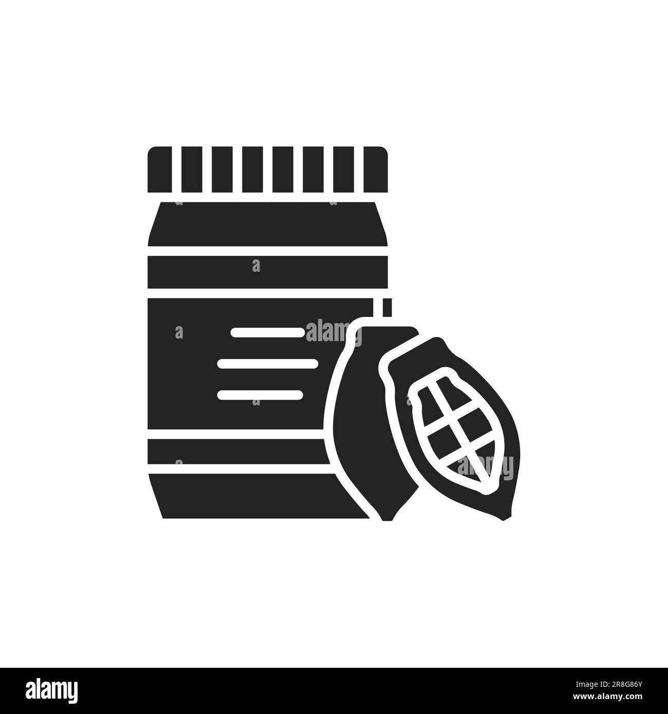 Cacao paste color line icon. Isolated vector element. Outline pictogram ...