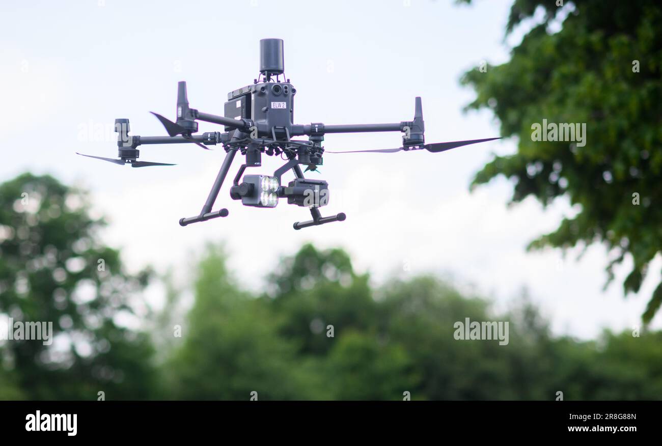 Ronnenberg, Germany. 21st June, 2023. A DJI Matrice M300 RTK drone ...