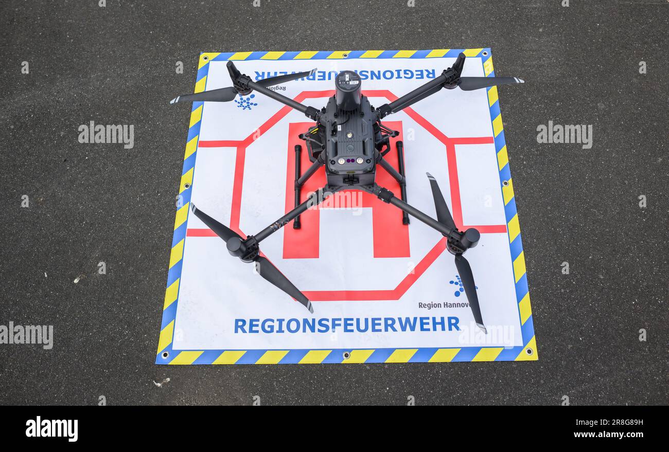 Ronnenberg, Germany. 21st June, 2023. A DJI Matrice M300 RTK drone ...