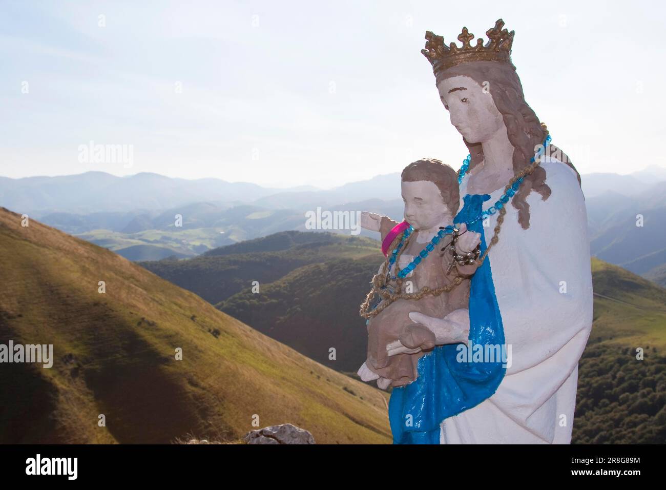 Hand-painted Madonna with Child Jesus, Way from St. Jean Pied de Port ...