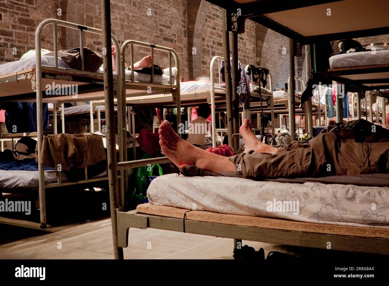 Resting in the medieval dormitory of the ecclesiastical pilgrims ...